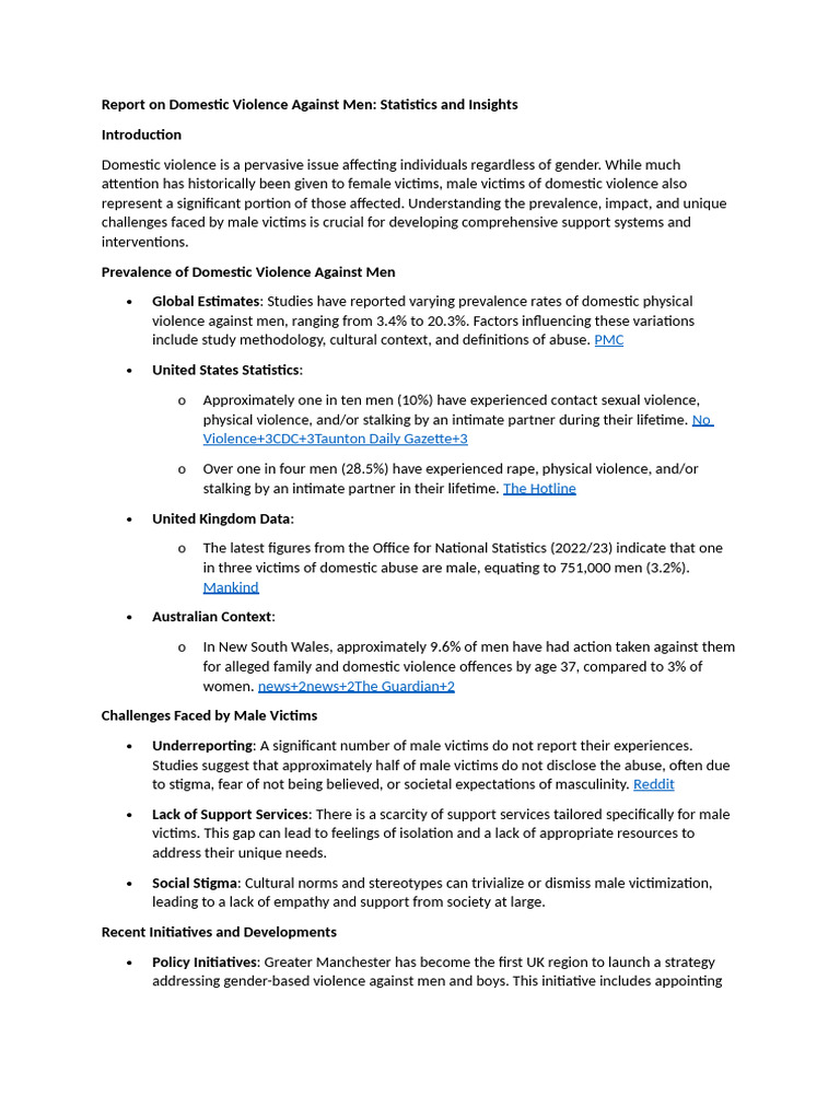 Domestic Violence Against Men: Insights & Stats | PDF | Cost Of Living ...