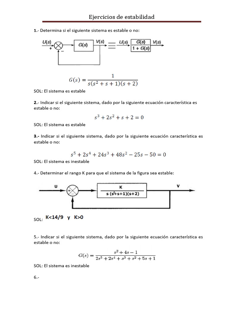Ejercicios de Estabilidad | PDF