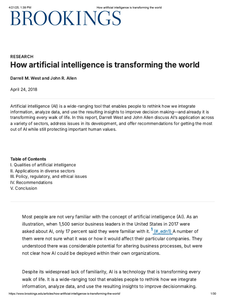 AI's Transformative Impact on Society | PDF | Artificial Intelligence ...