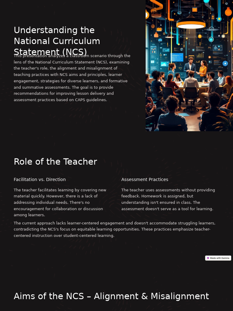 Understanding The National Curriculum Statement NCS | PDF | Educational Assessment | Learning