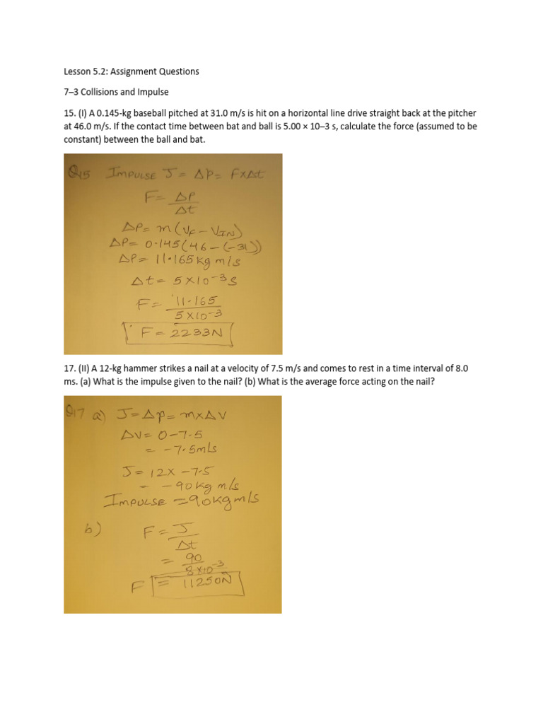 Collisions and Impulse | PDF