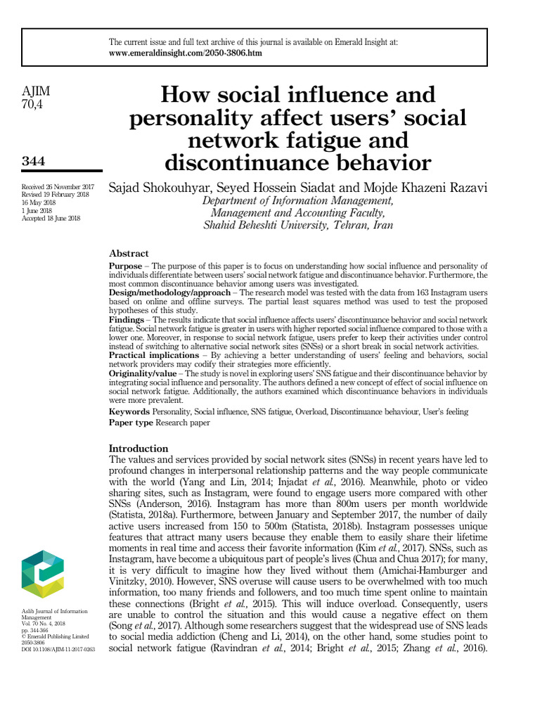 How Social Influence and Perso | PDF | Extraversion And Introversion | Structural Equation Modeling