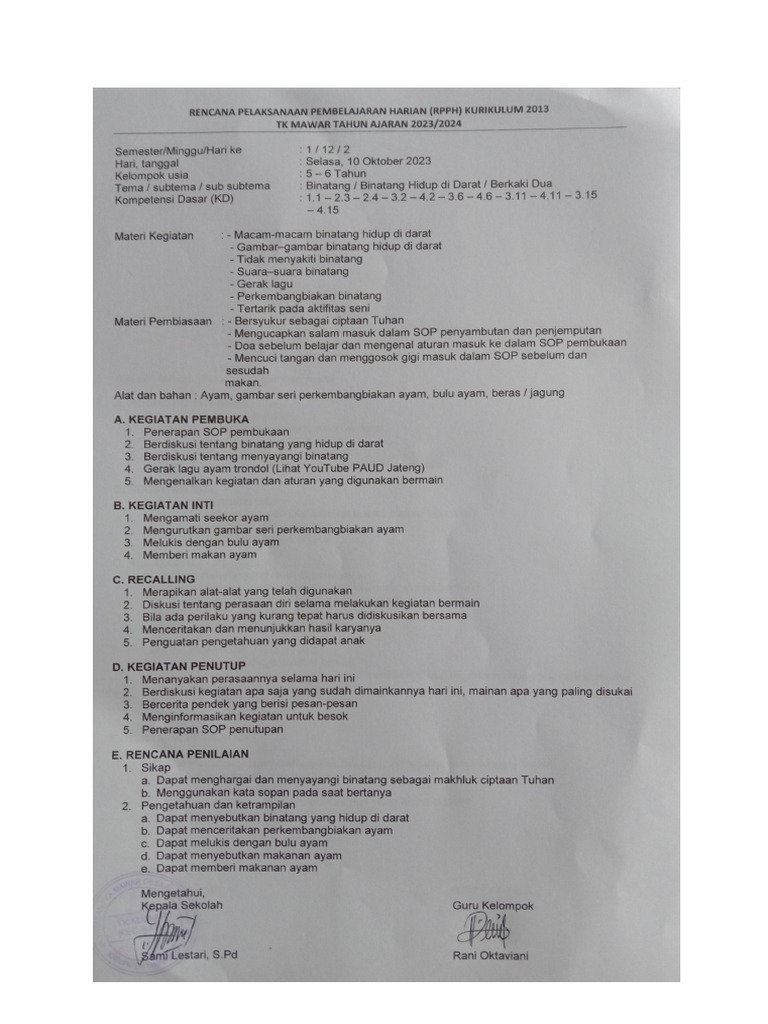 RPPH Hari Ke 2-3 | PDF