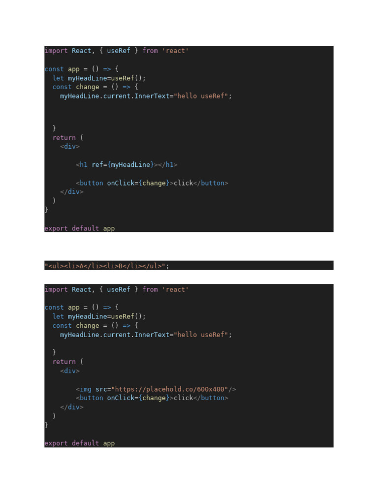 React useRef Example with Image Update | PDF