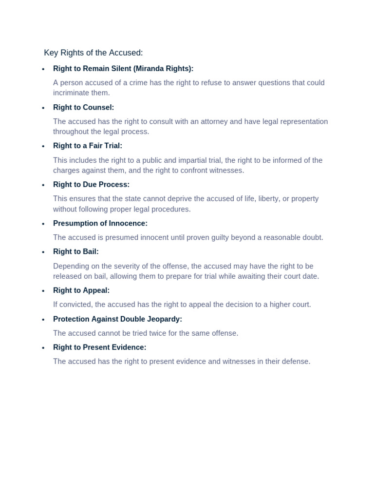 Rights of Accused | PDF