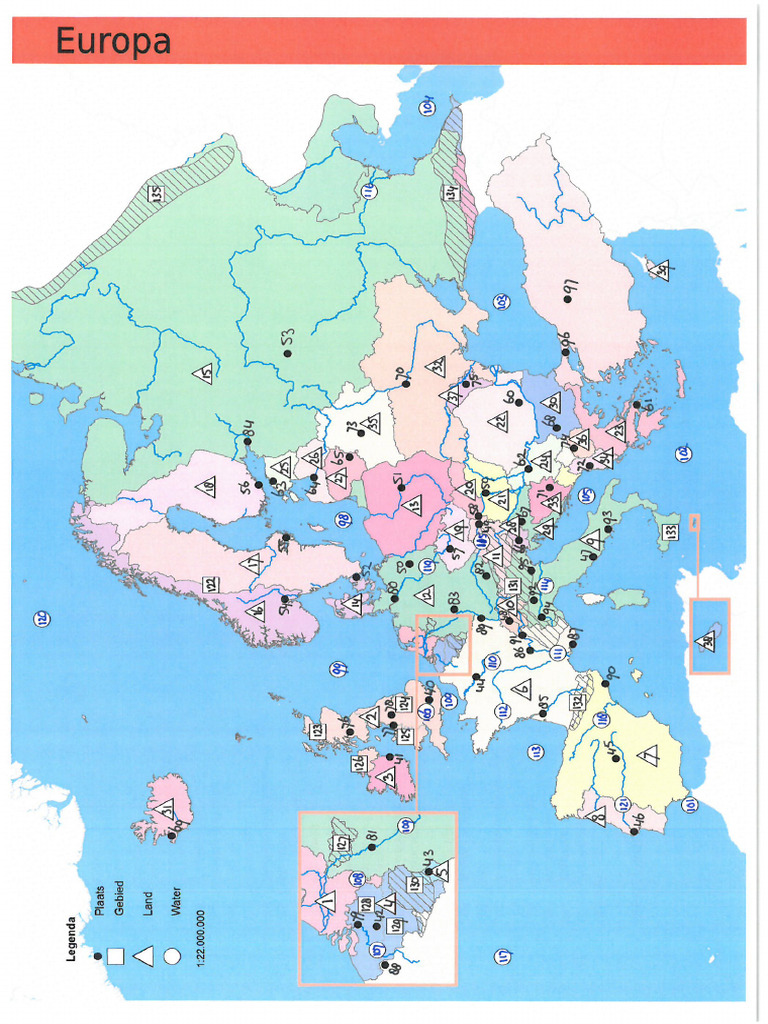 Topografieboekje Europa CITO Plus Kaart Met Antwoorden | PDF