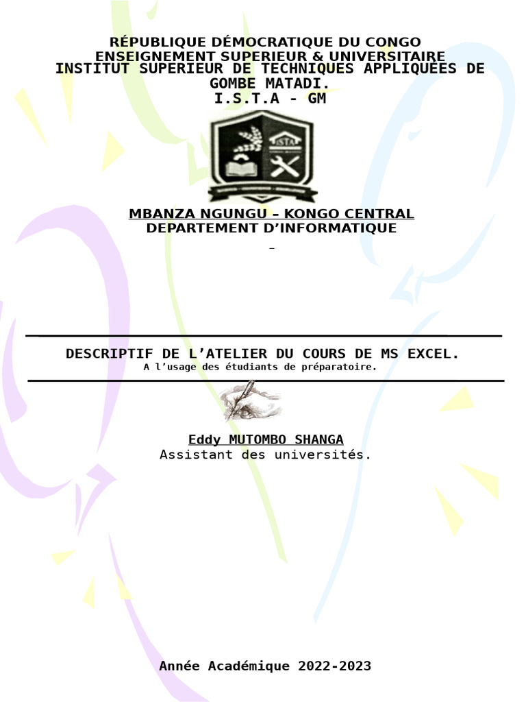 Page de garde ISTA Kinshasa 2023 | PDF