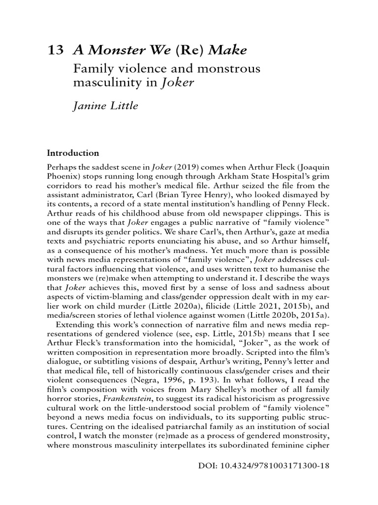 Janine Little - A Monster We (Re) Make Family Violence and Monstrous ...