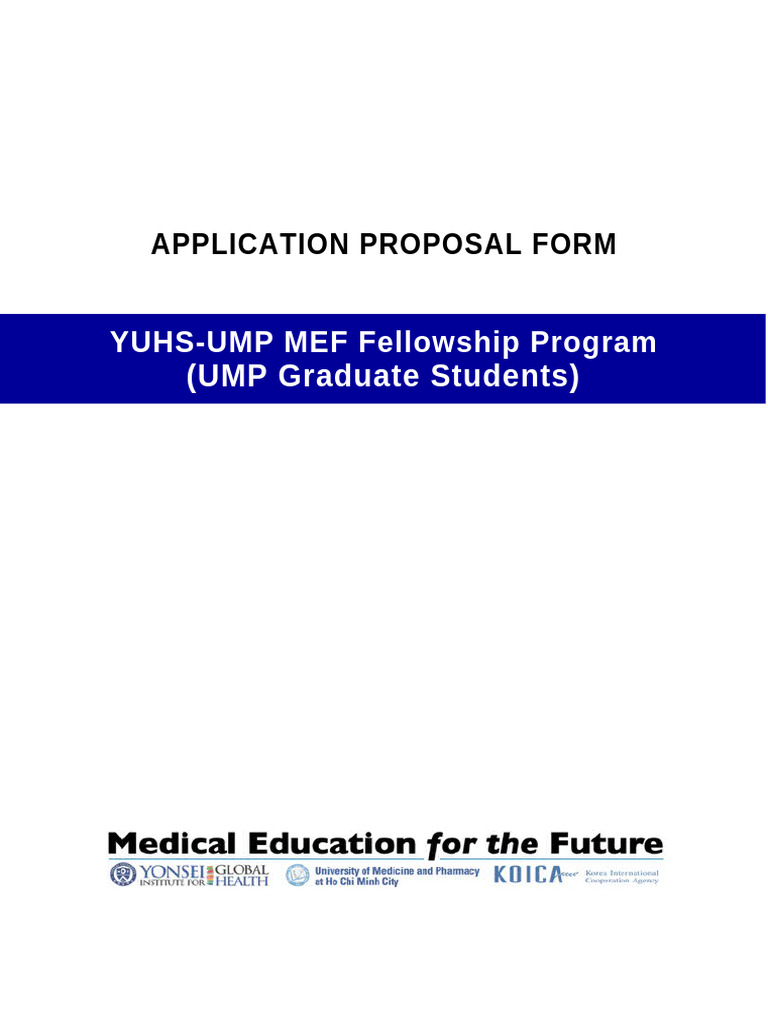 MEF Fellowship Application Proposal Form | PDF | Medical Imaging ...