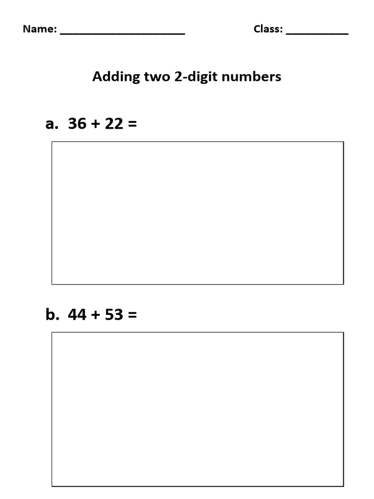 Adding Two 2 Digit Numbers | PDF