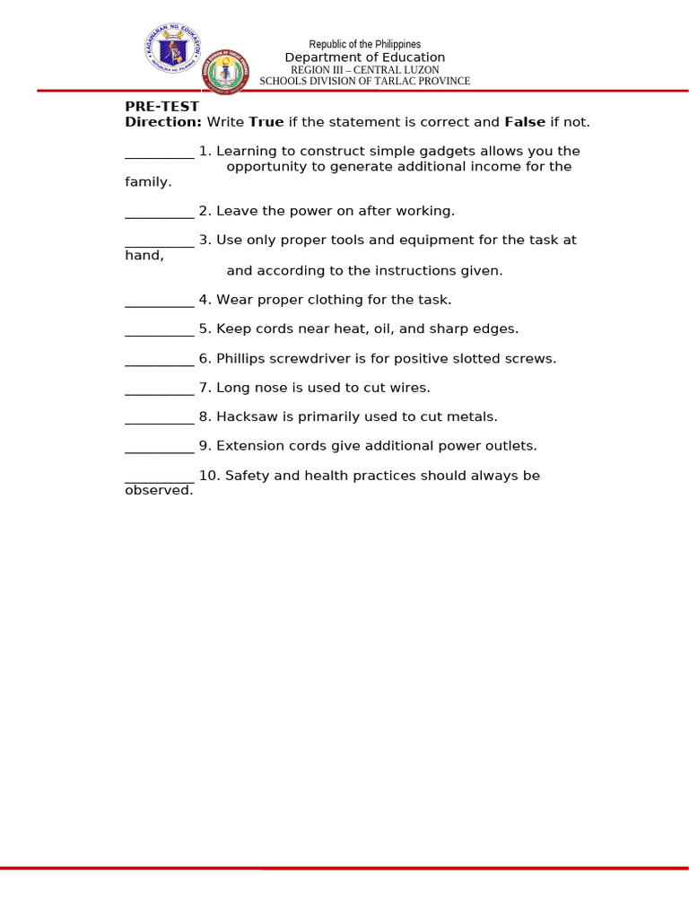 LESSON EXEMPLAR in EPP 6 Industrial Arts Constructing Electrical ...