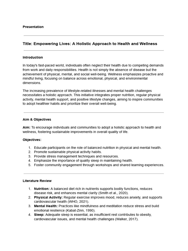 Holistic Well-Being: A Community Guide | PDF | Mental Health ...