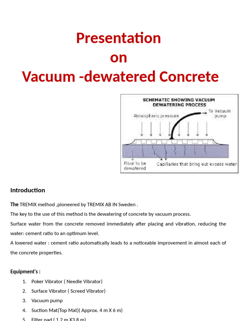 Vaccum Dewatered Concrete | PDF | Concrete | Pump