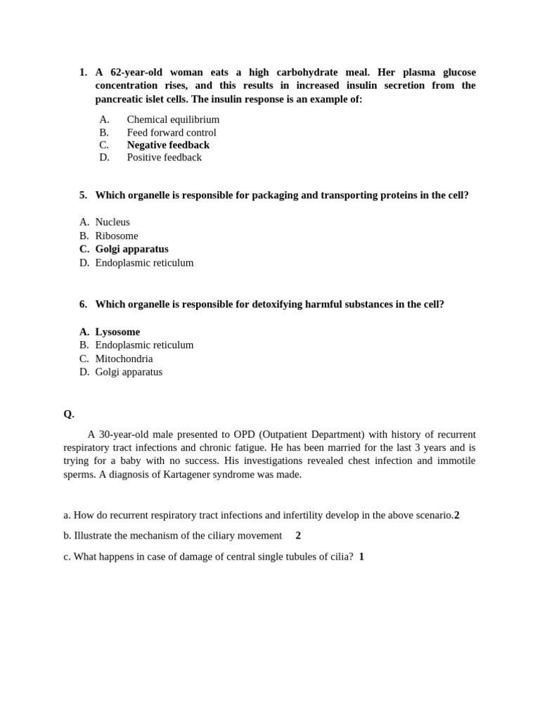 Sample Mcqs and Saq Foundation Module | PDF | Cell Biology | Cell Anatomy