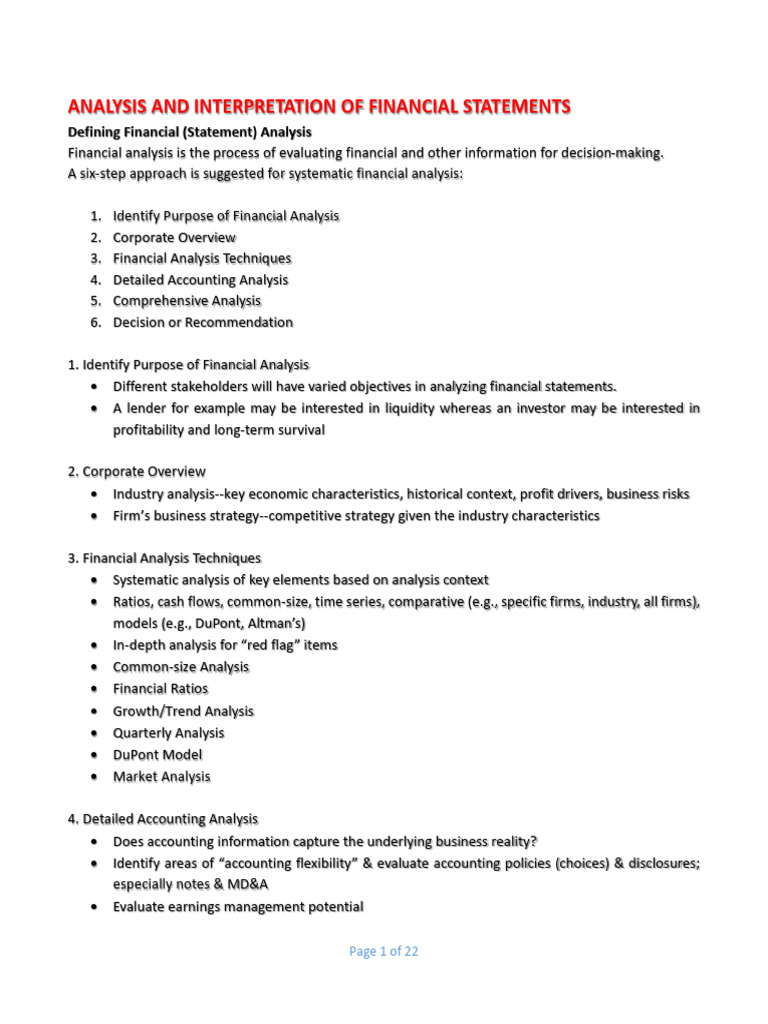 Analysis and Forecasting Using Financial Statements | PDF | Dividend ...