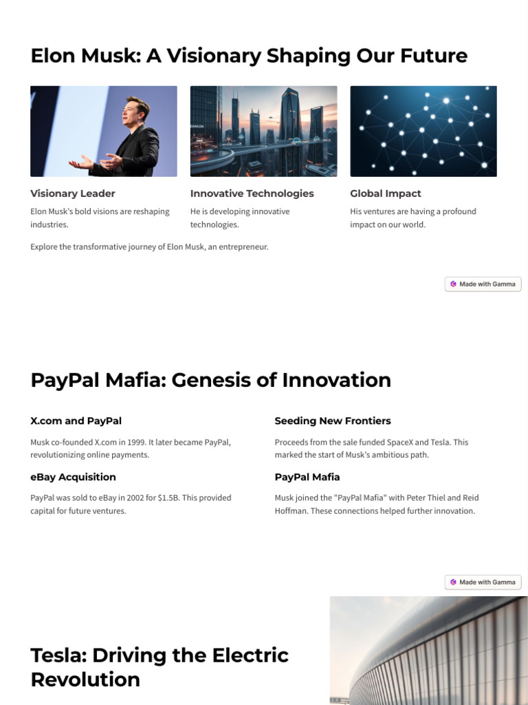 Elon Musk A Visionary Shaping Our Future | PDF | Elon Musk | Space X