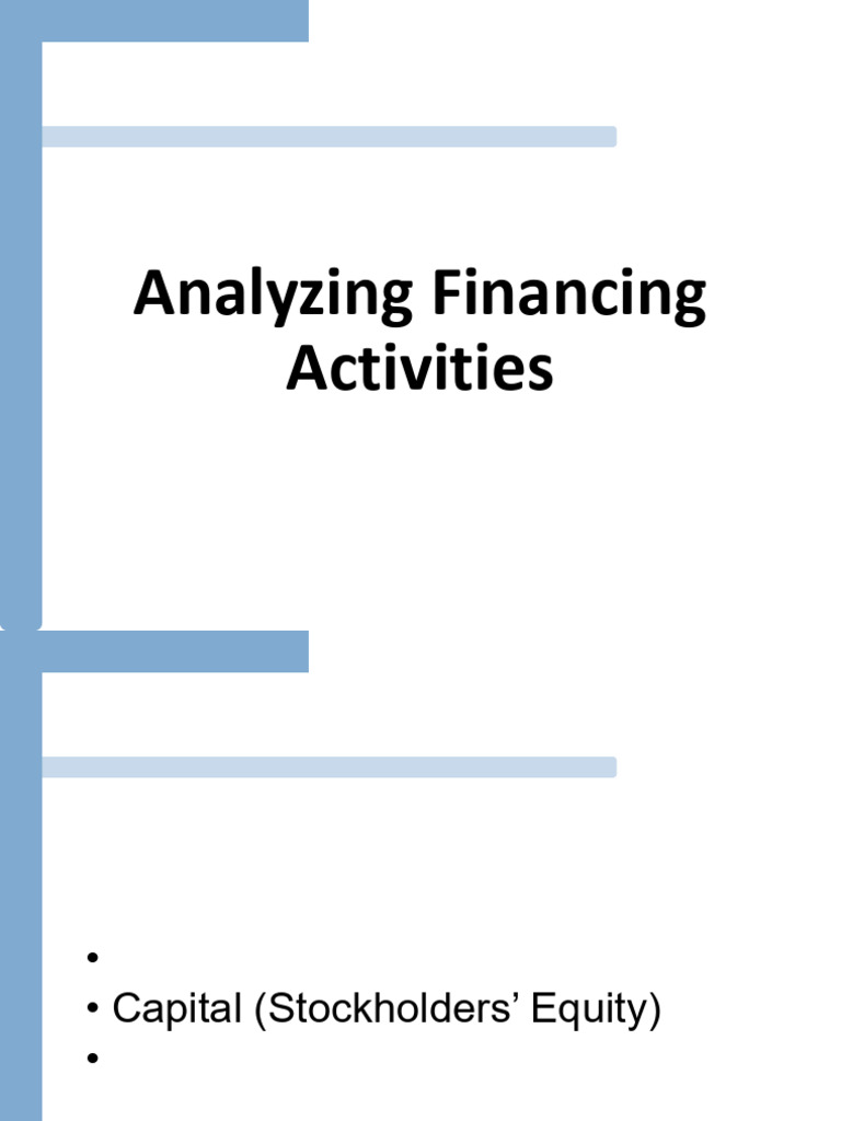 Analysing Financing Activities - Topic Three | PDF | Equity (Finance ...