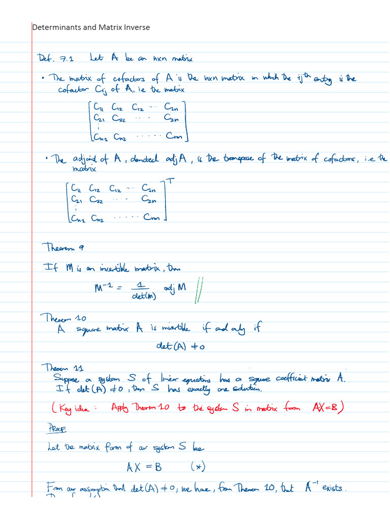 Understanding Determinants & Inverses | PDF