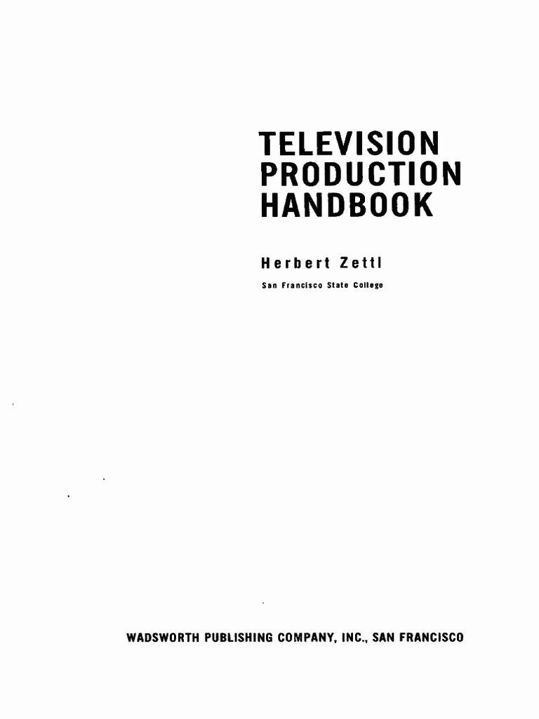 Television Production Handbook Zetti 1st 1961 | PDF | Camera Lens | Camera