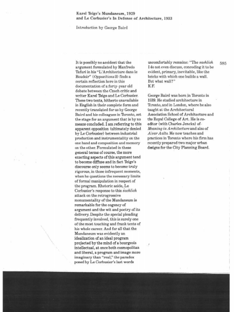 Van Acker - Corbusier Vs Teige | PDF