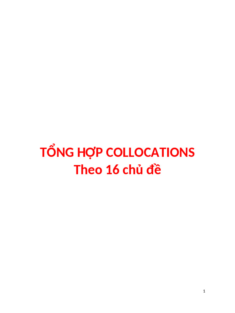 T NG H P Collocation For IELTS | PDF