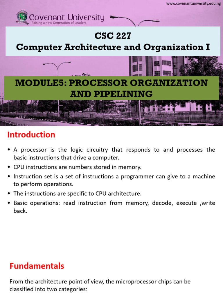 Processor Organization & Pipelining | PDF | Central Processing Unit | Computer Architecture