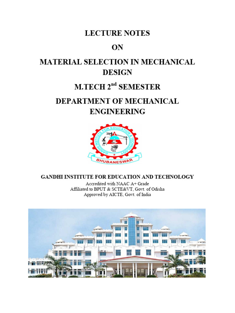 Material Selection in Mechanical Design | PDF