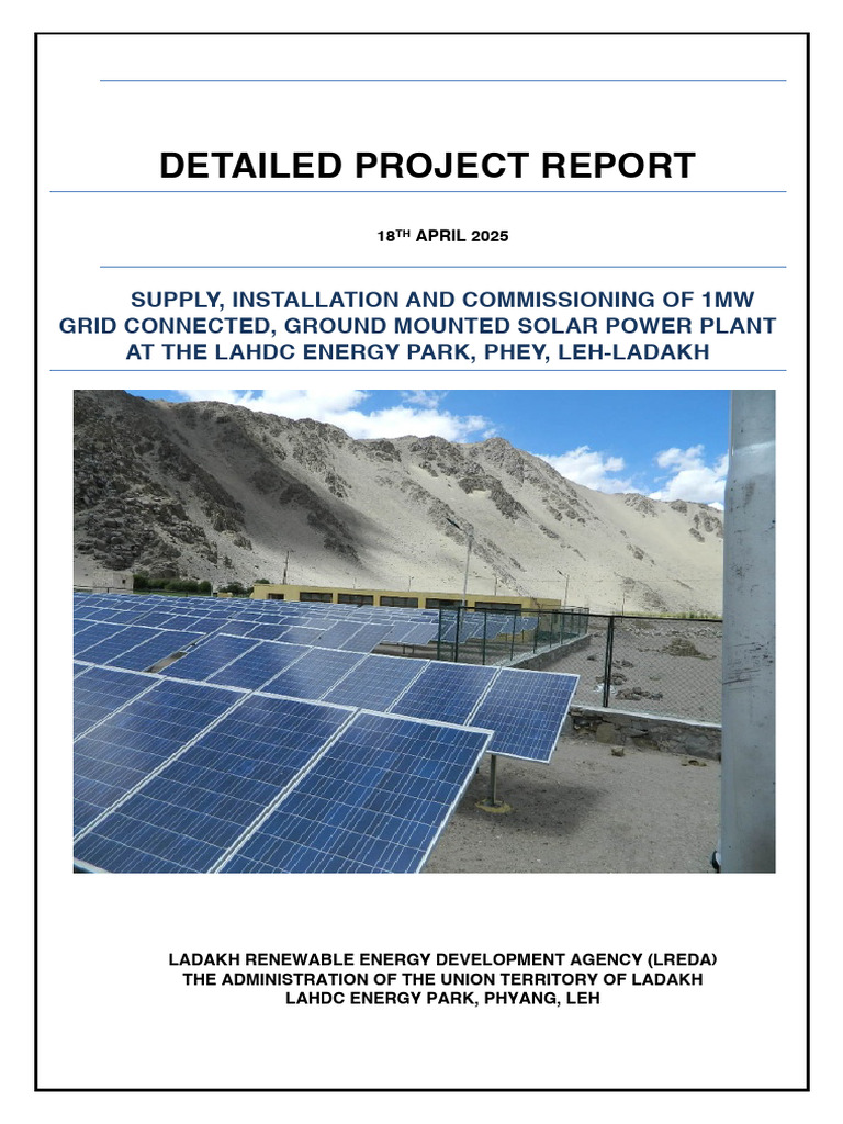 1MW Solar Power Plant Project Report | PDF | Solar Panel | Photovoltaics