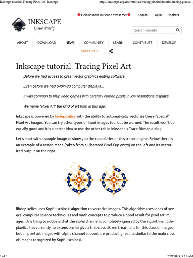 Inkscape Tutorial Tracing Pixel Art Inkscape | PDF | Computer Graphics ...