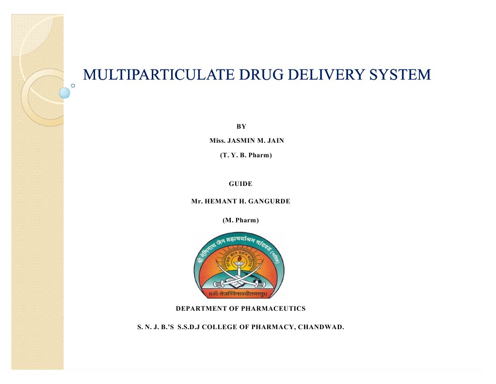Multi Particulate Drug Delivery System | PDF | Extrusion | Tablet ...