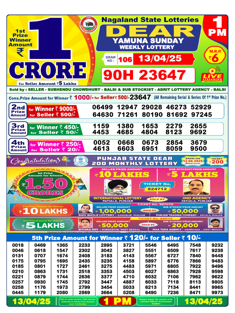 1cr Ticket Result West Bengal | PDF