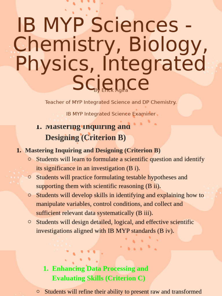 A Guide To Higher Scores in The IB MYP Sciences - January 2025 | PDF ...