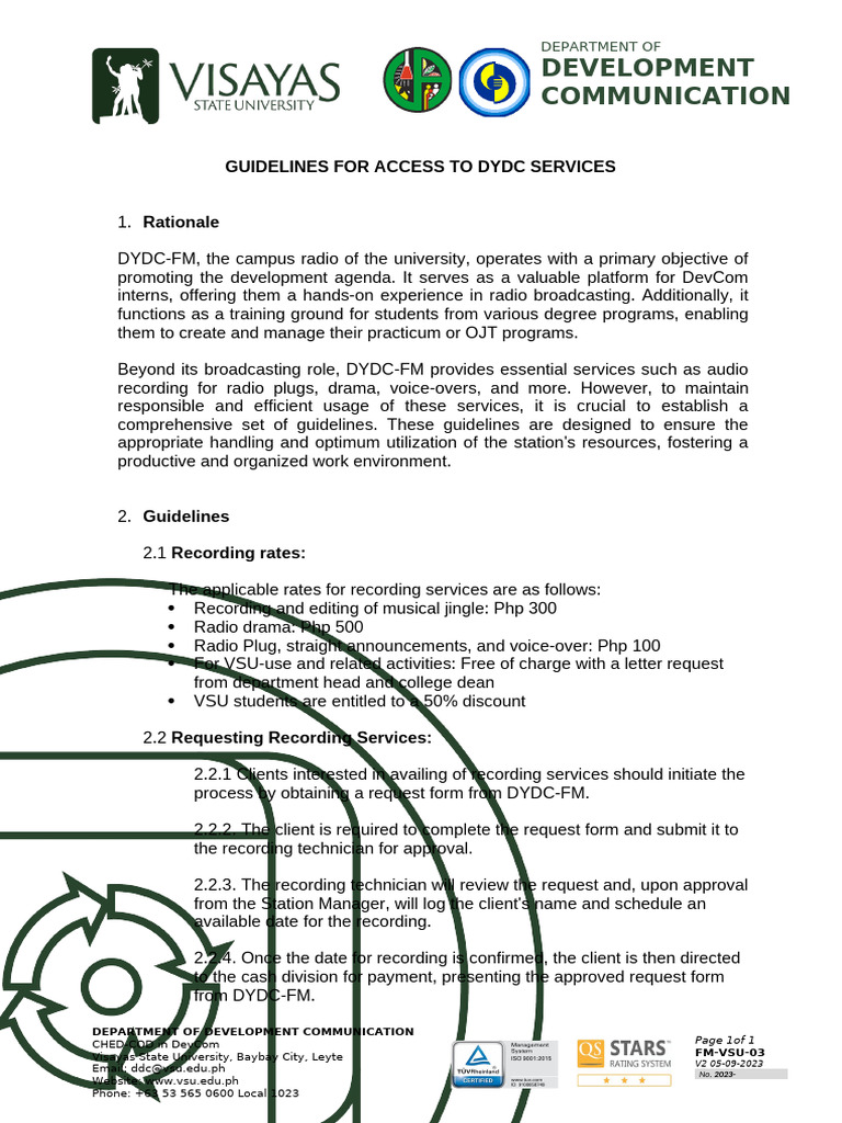 Guidelines for DYDC Service Access | PDF