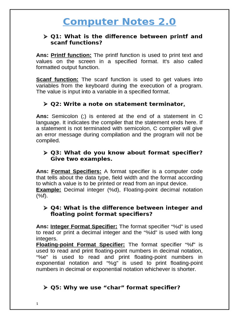 10th Computer Science Questions-Answers CH# 2 | PDF | Arithmetic | Computer Engineering