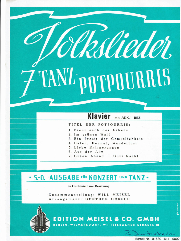 Volkslieder - 7 Tanz Potpourris | PDF