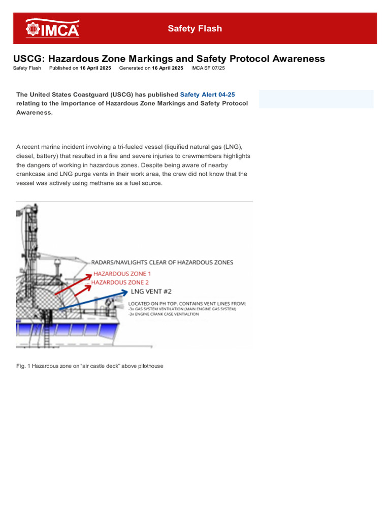 USCG Safety Alert: Hazard Zone Awareness | PDF | Liquefied Natural Gas