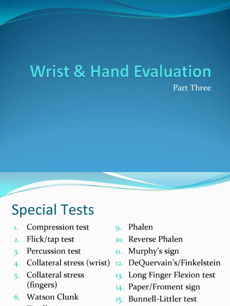 Wrist Hand Evaluation | PDF