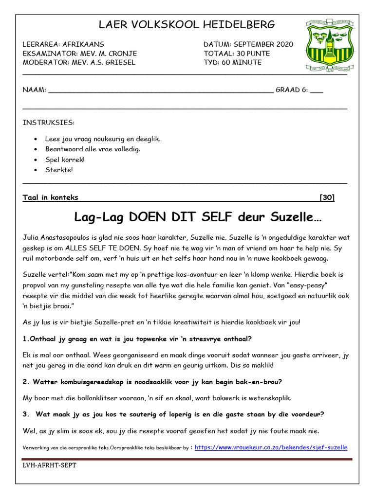 Afr-Gr 6 - T3-2020 | PDF