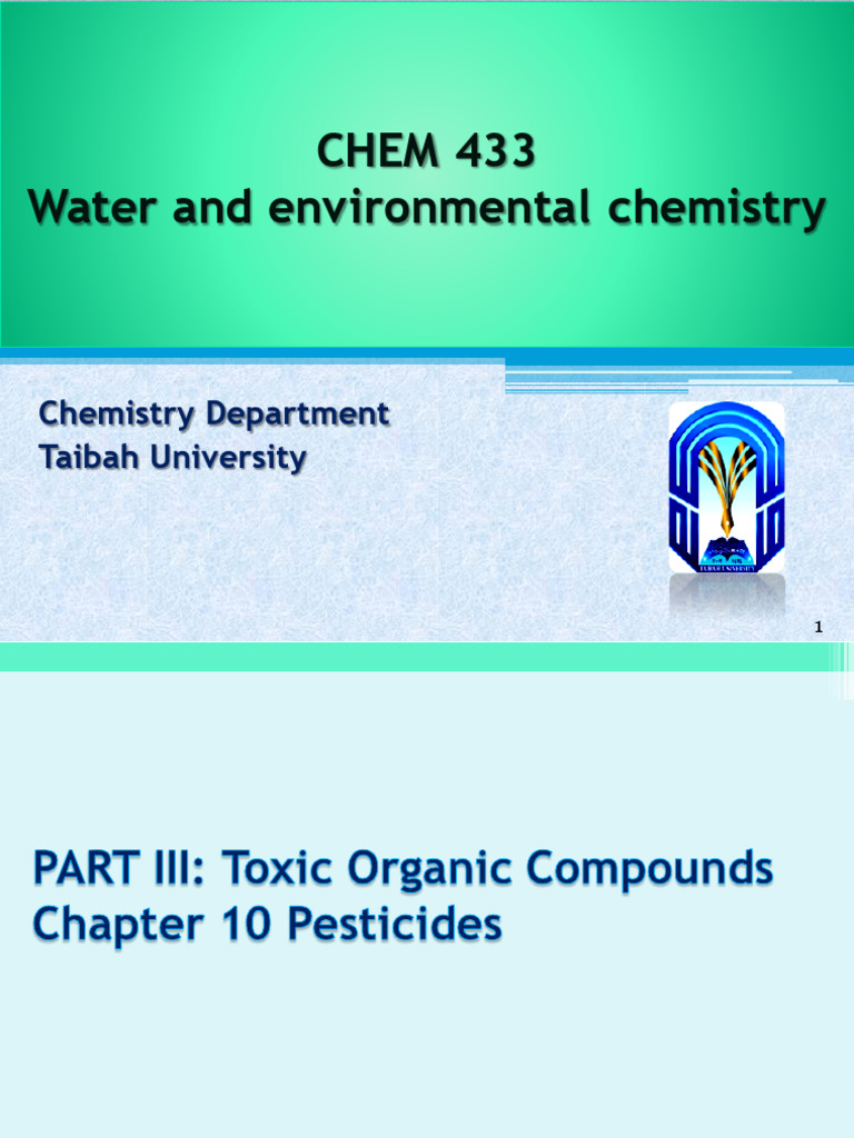 12) Env Chem12- Toxic Organic Compounds -Pesticides | PDF ...