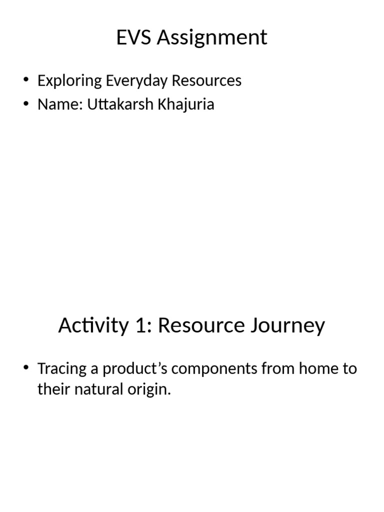 EVS Assignment Presentation | PDF
