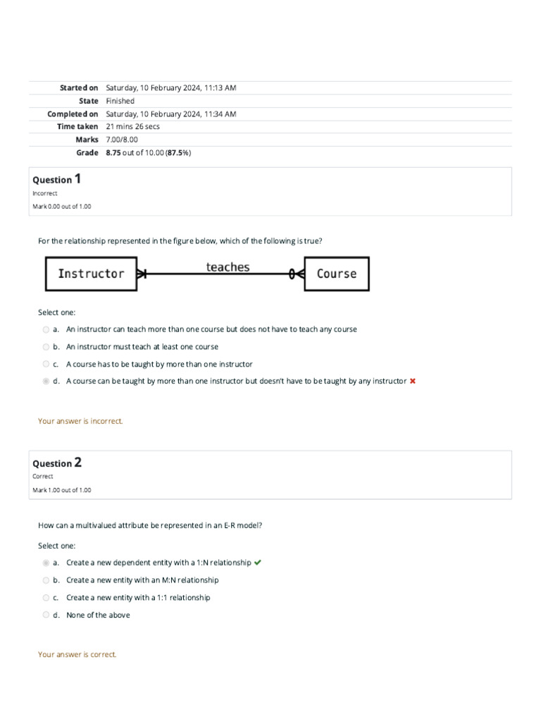 CS 2203 Self-Quiz Unit 2 | PDF
