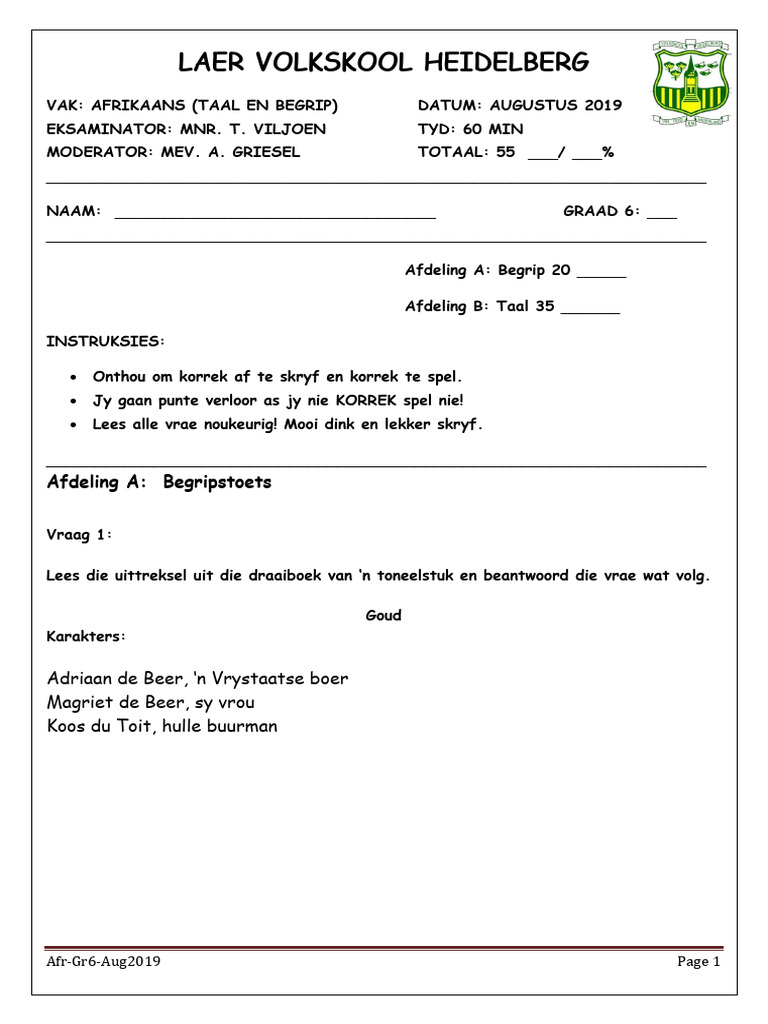 Afr-Gr6 - T3-2019 | PDF