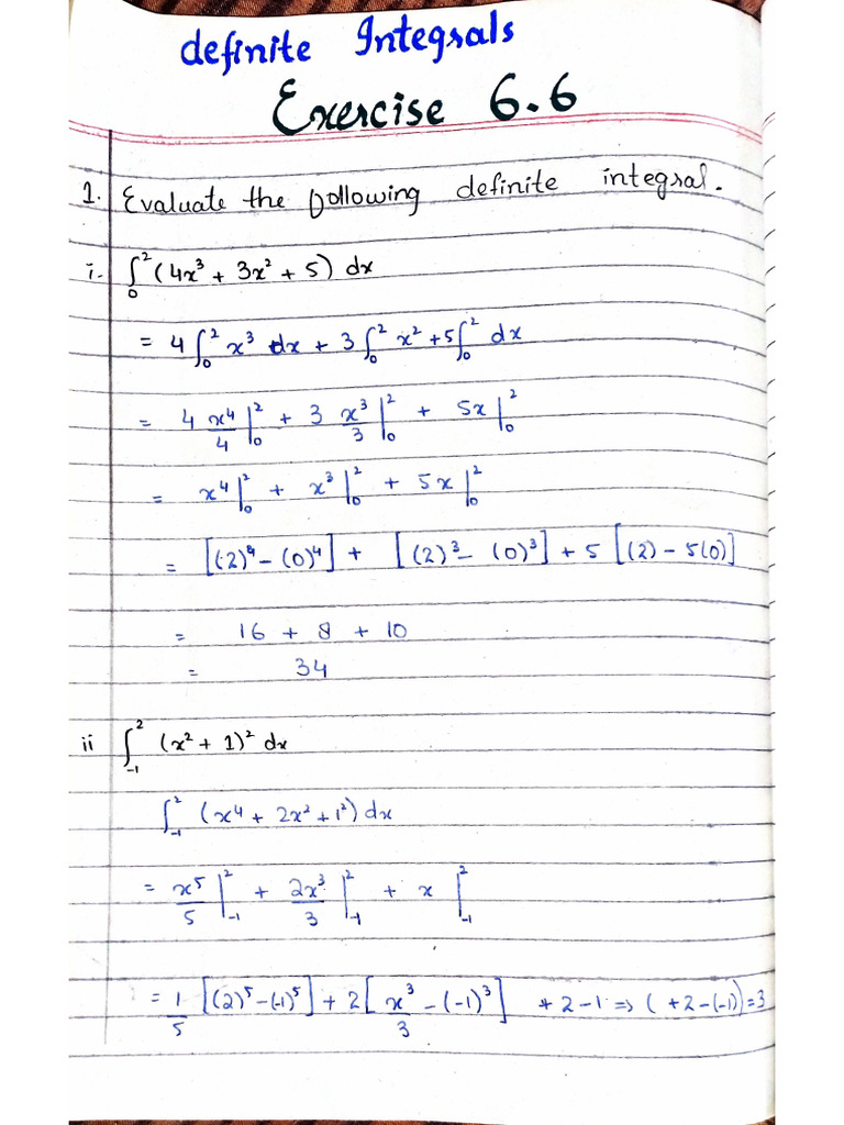 Ex 6.6 (Definite Integral) | PDF