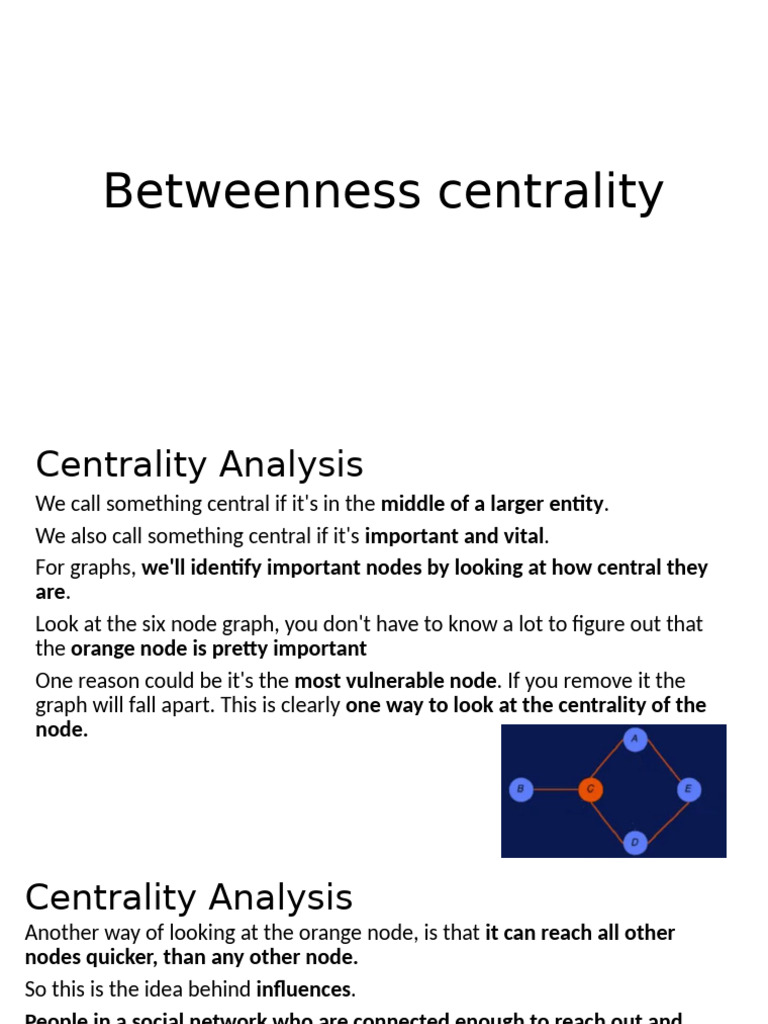 Betweenness centrality-ppt | PDF | Vertex (Graph Theory) | Mathematical Relations