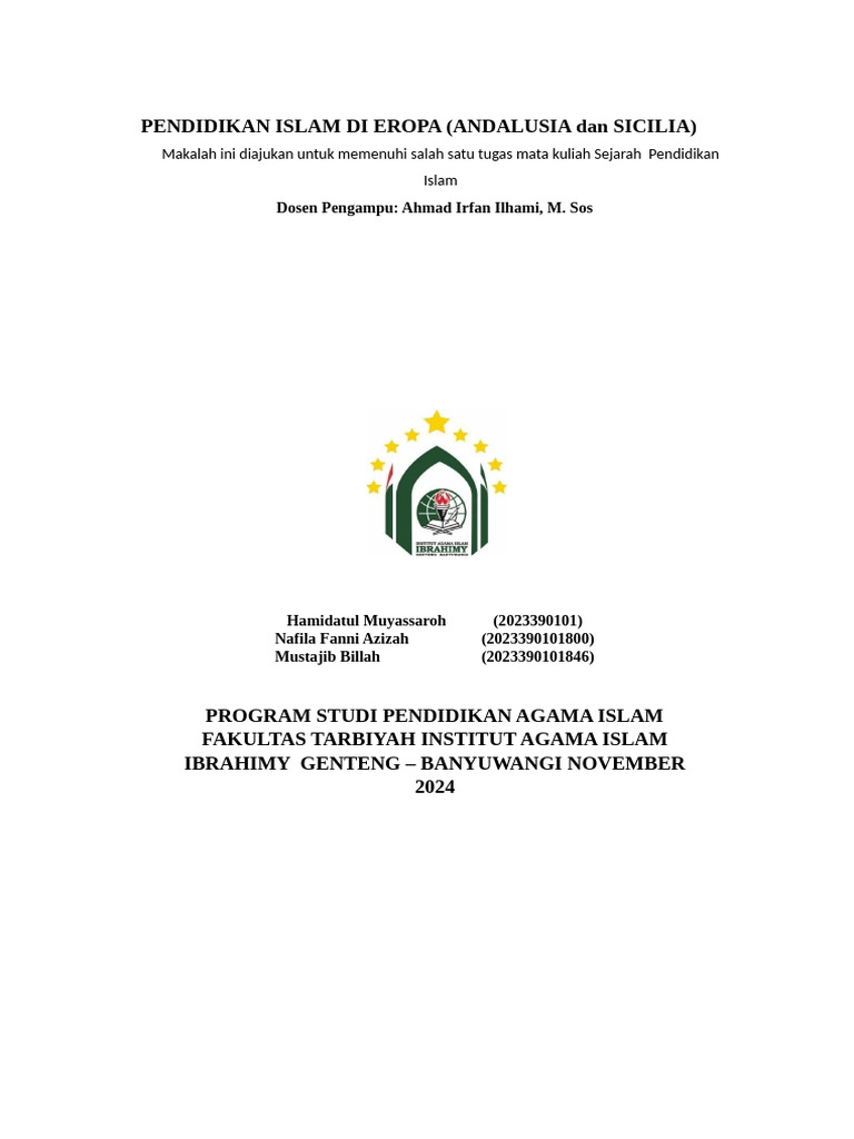 Pendidikan Islam Di Eropa | PDF
