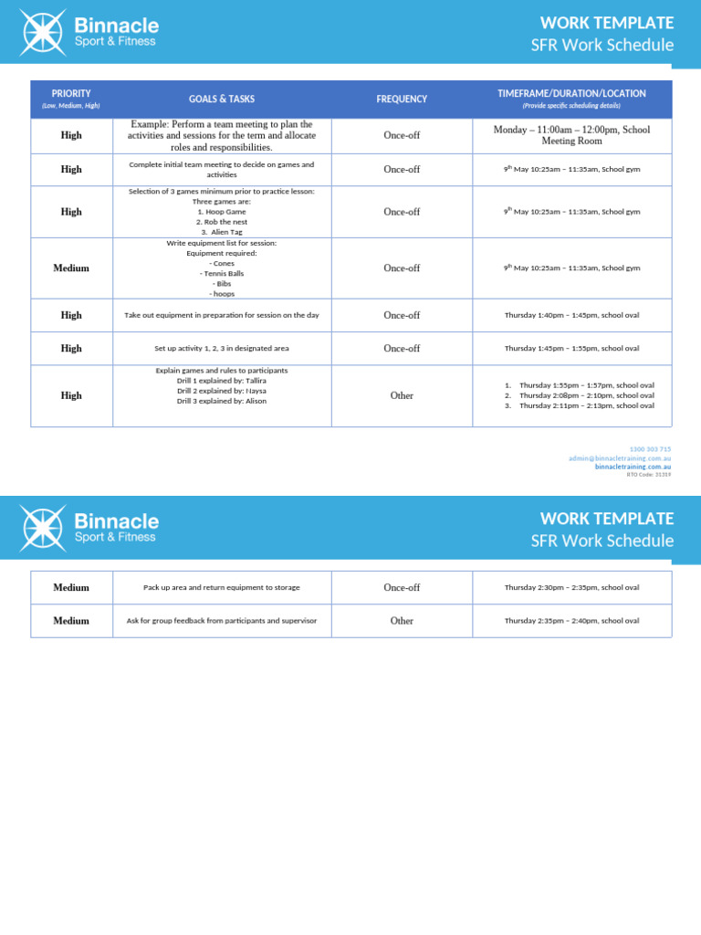 2023 - SFR Work Schedule B | PDF