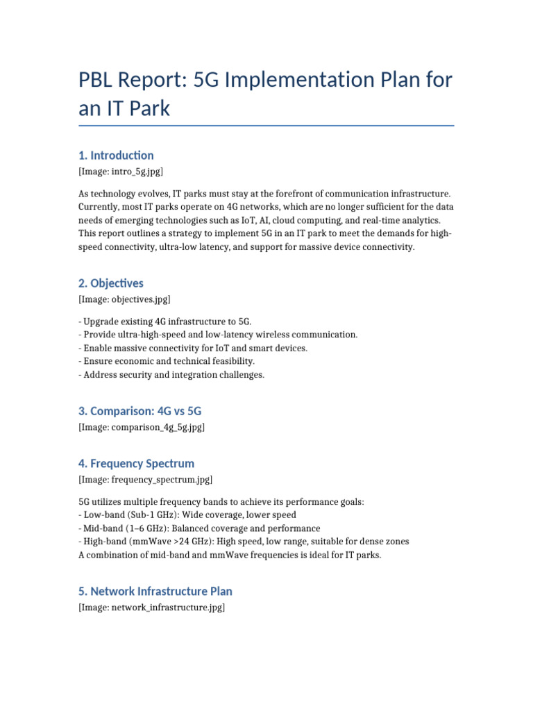 5G Implementation Plan for IT Parks | PDF | 4 G | Telecommunications ...