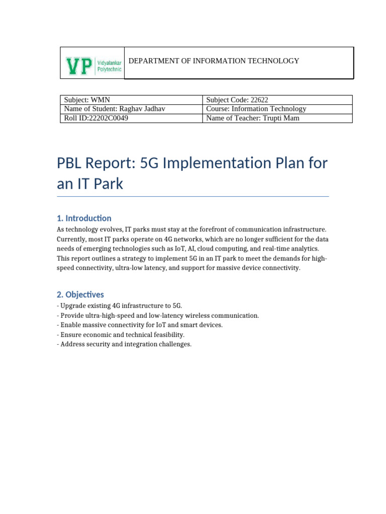 PBL 5G Implementation Report | PDF | 4 G | Computer Networking