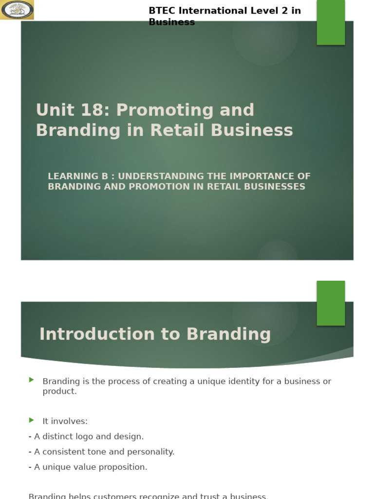Branding and Promotion in Retail Success | PDF | Brand | Advertising