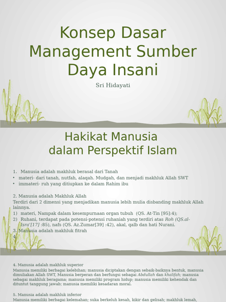 Konsep Dasar Management Sumber Daya Insani | PDF
